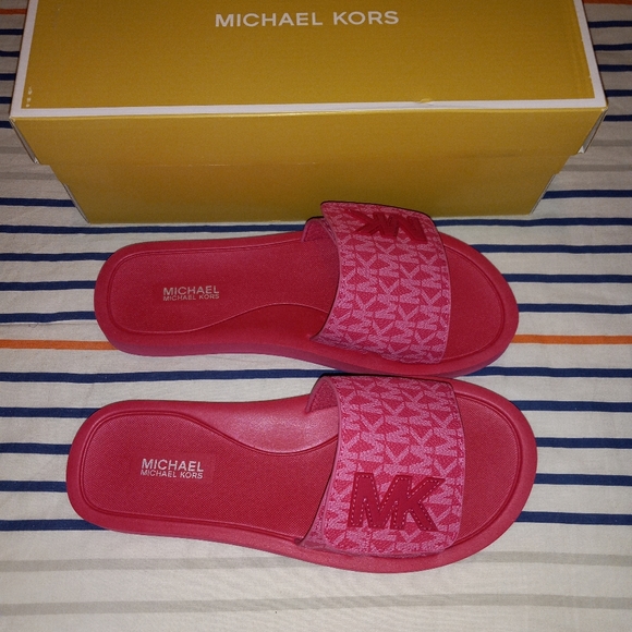 Michael Kors | Shoes | Michael Kors Mk Mini Logo Slides | Poshmark